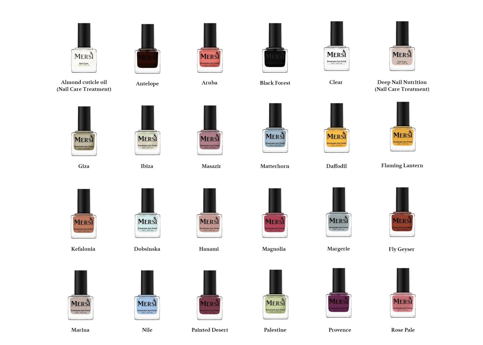 Mersi Cosmetics Six Shade Set (Build your own)